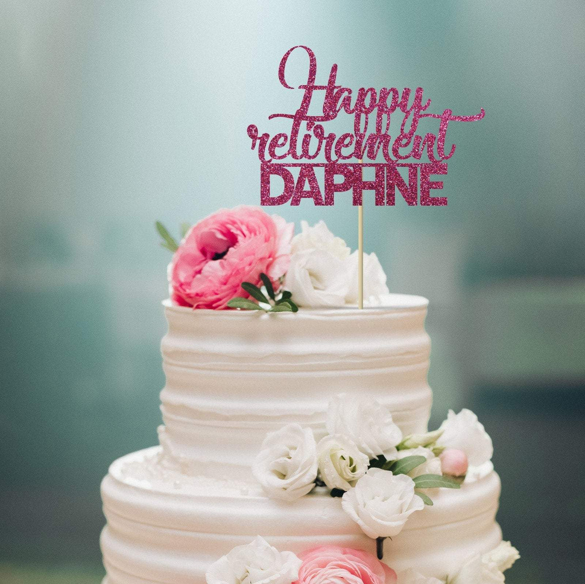 Personalised Retirement Cake Topper with Name. Retirement party – Pomchick