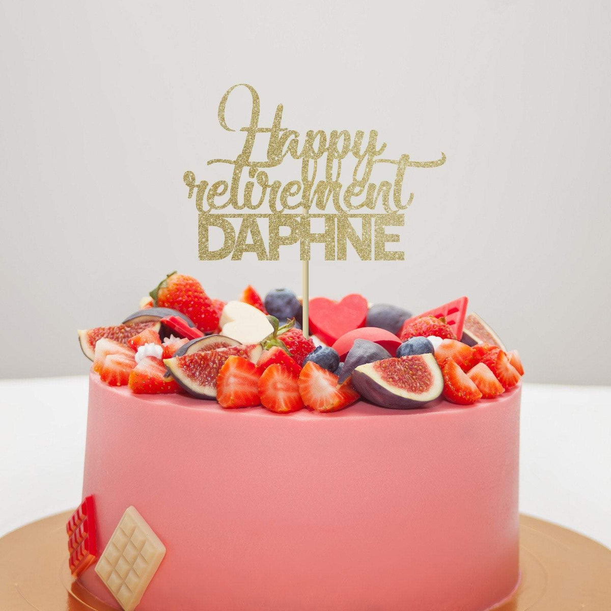Personalised Retirement Cake Topper with Name. Retirement party – Pomchick