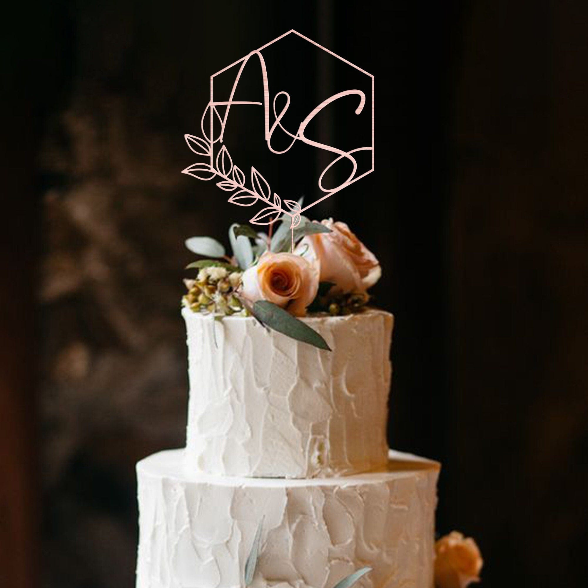 Wooden Mr and Mrs Cake Topper for Wedding by, Script Font Personalised ...